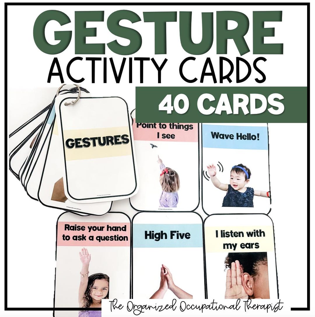 Gesture Activity Cards | Speech & Occupational Therapy (digital ...