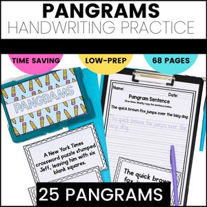 Handwriting Practice Worksheets Pangram Writing - Etsy