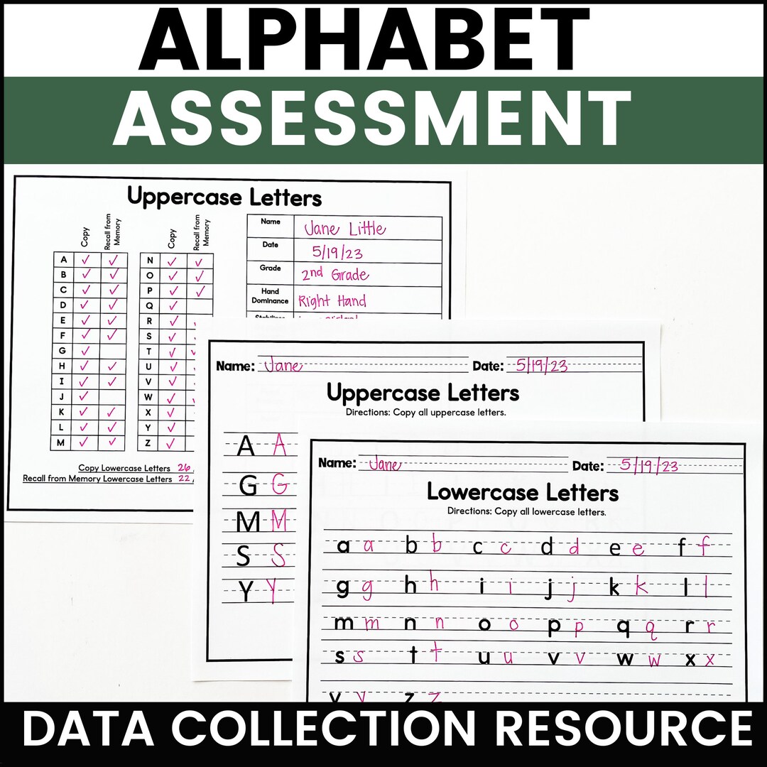 Alphabet Writing Assessment | Occupational Therapy Letter Memory Data ...