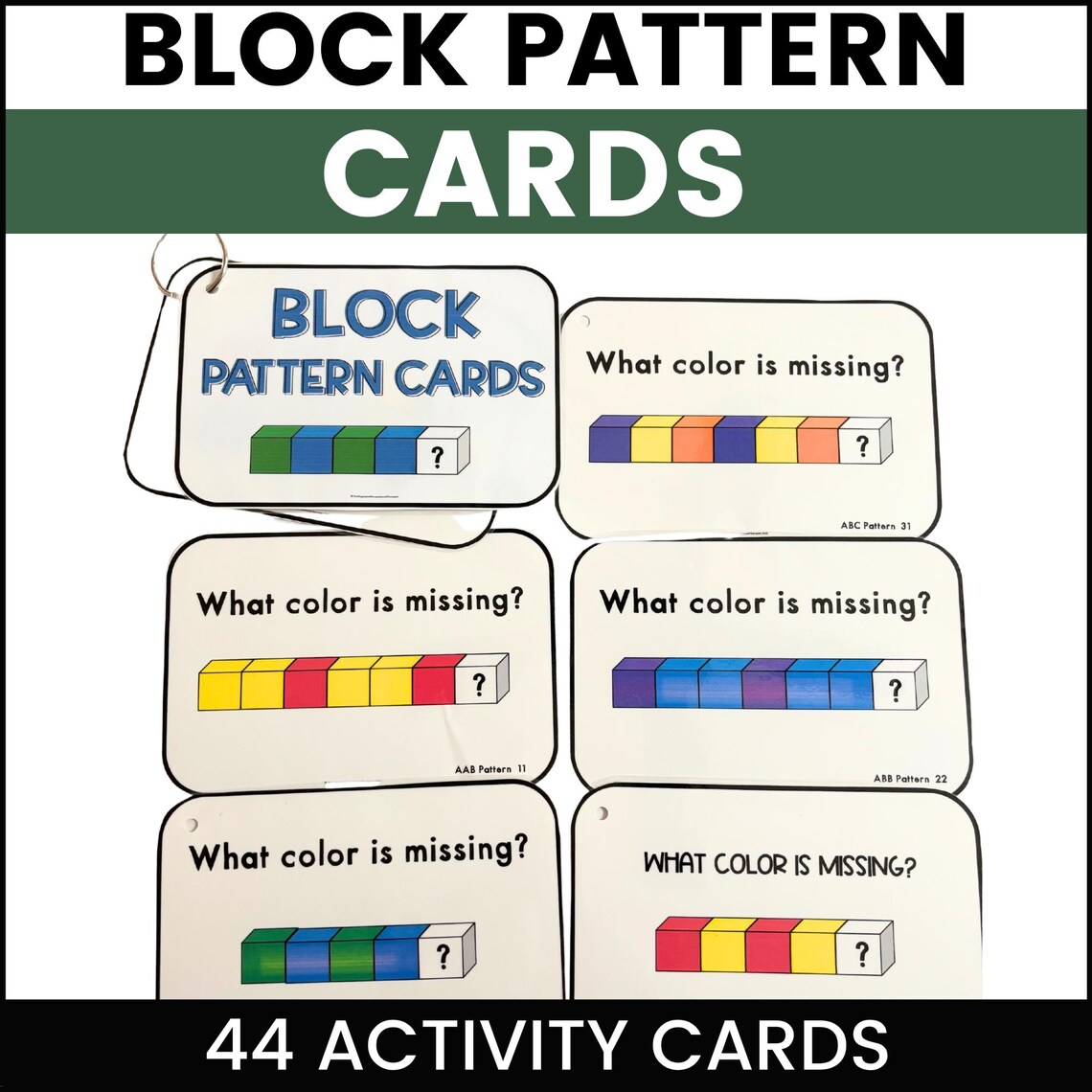 Block Pattern Activity Cards | Snap Cube Pattern Cards | Linking Cubes ...