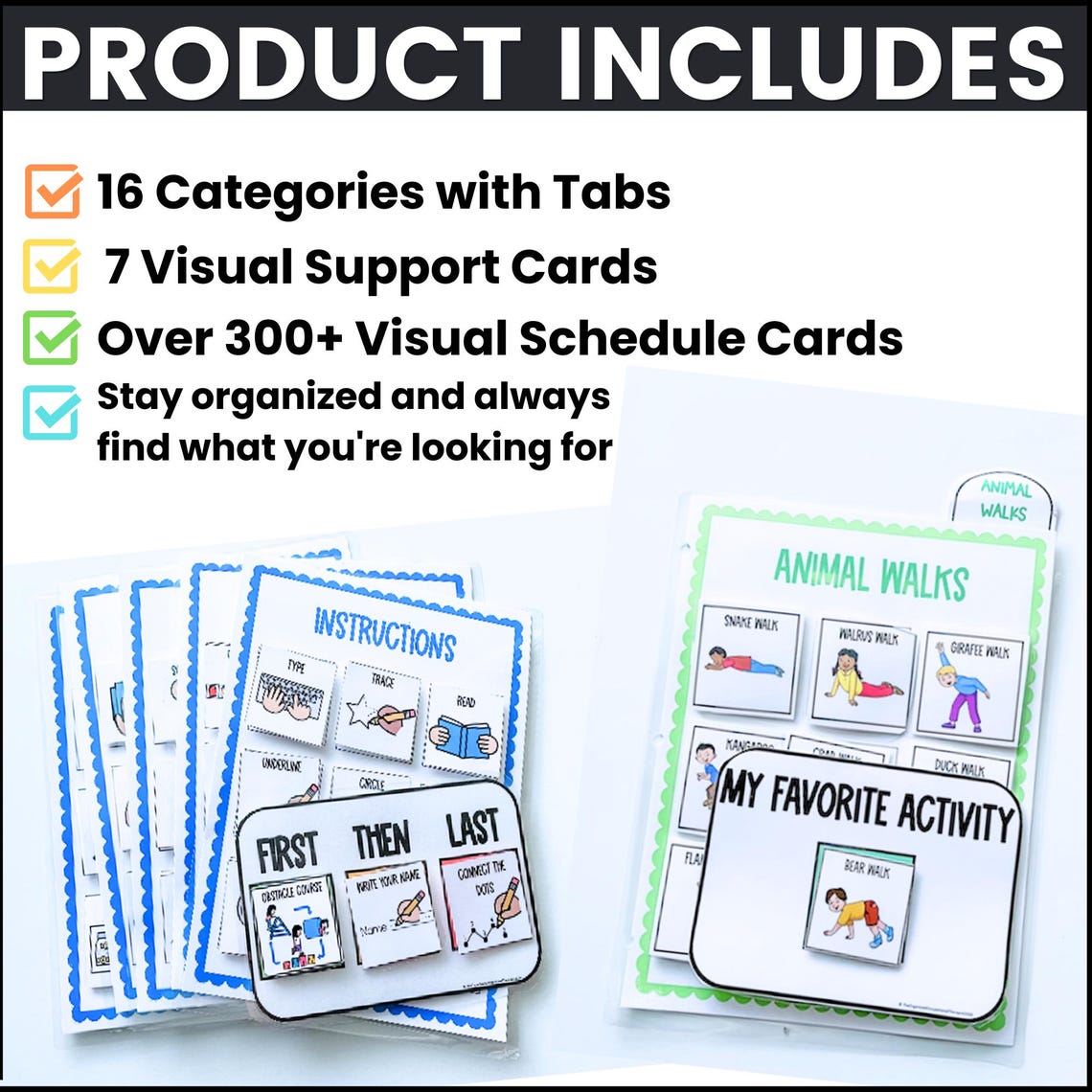 Visual Schedule Cards Bundle for Kids Pediatric Occupational Therapy ...