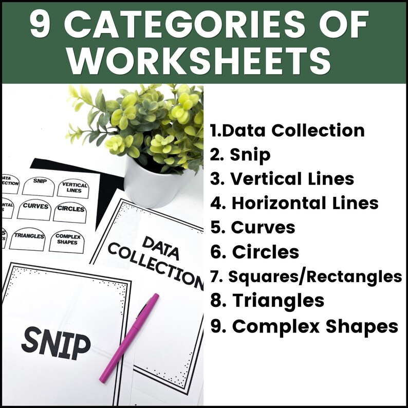 Scissor Skills | Cutting Practice Worksheets | Fine Motor Occupational ...