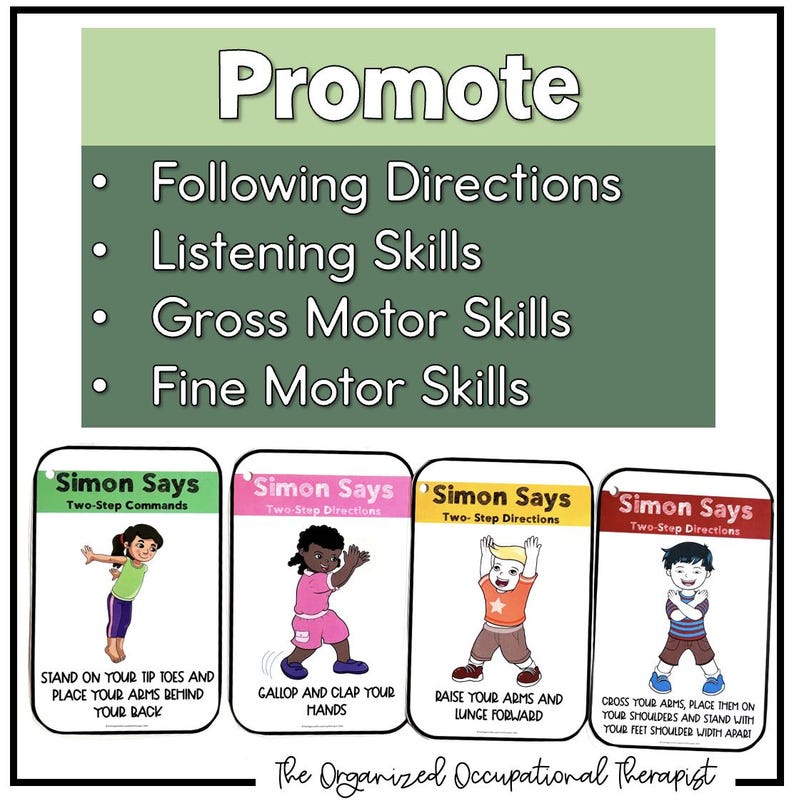 Simon Says 2-step Direction Activity Cards (digital Download) - Etsy