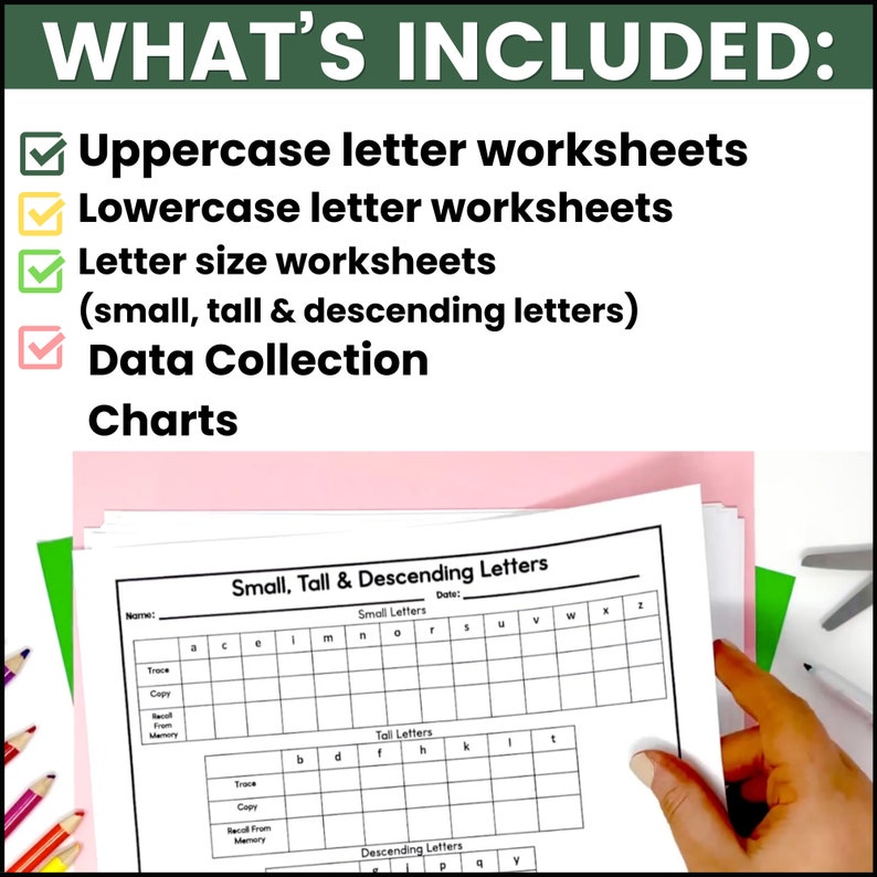 Alphabet Writing Assessment | Occupational Therapy Letter Memory Data ...