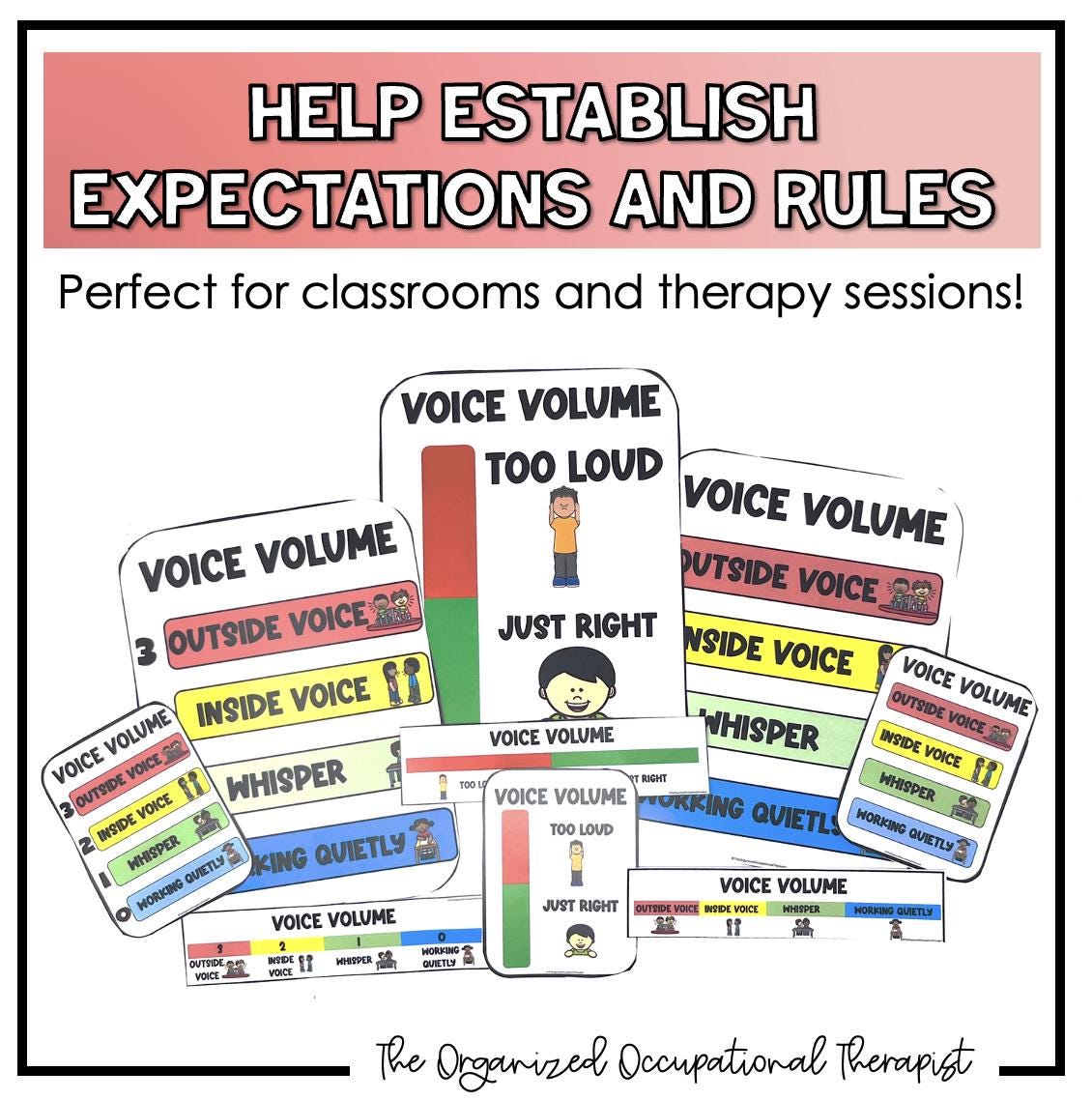 Voice Level Visual Chart & Poster Voice Volume Visual Cue | Behavior ...