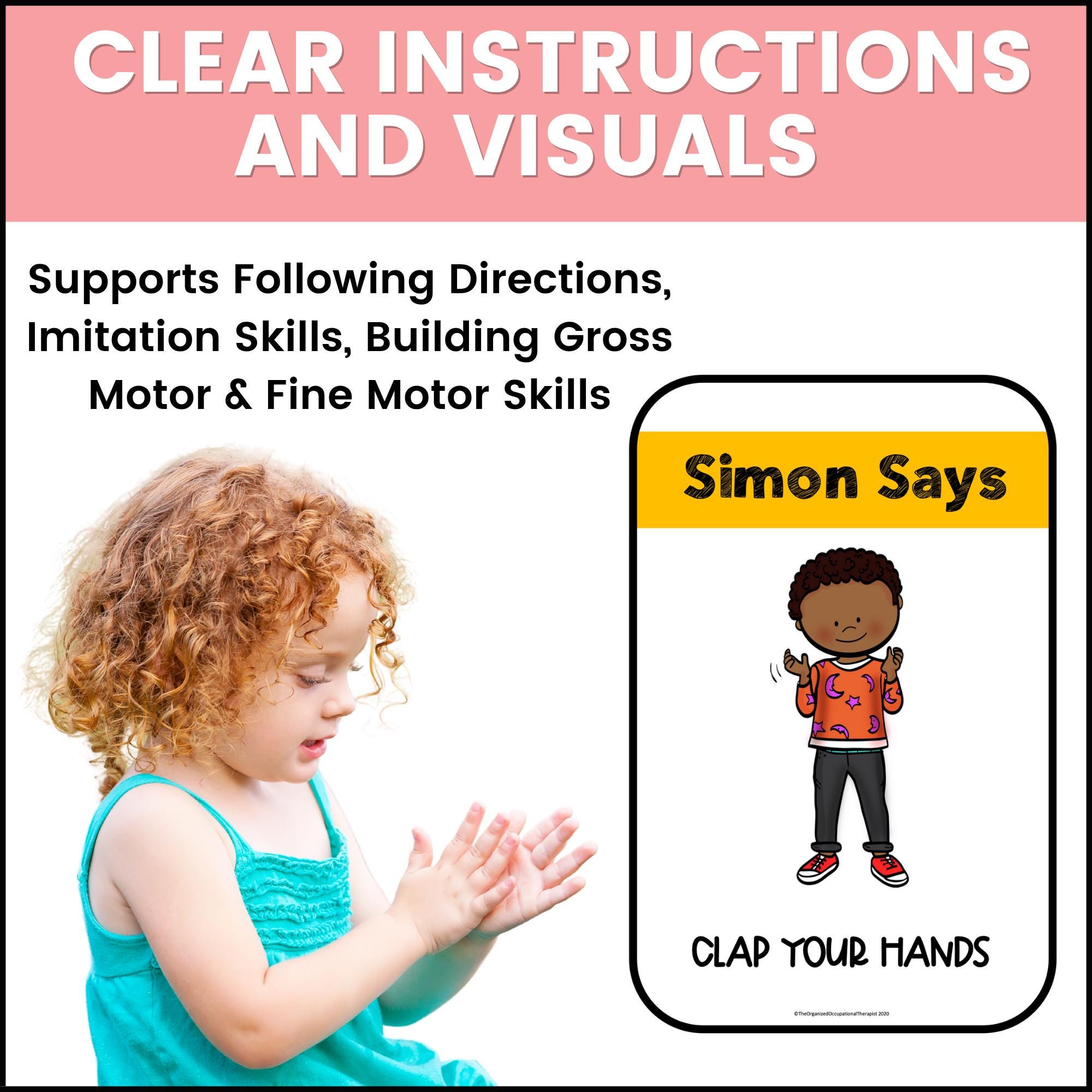Simon Says Brain Break Activity | Movement Break Activity Cards | Gross & Fine Motor Skills ...