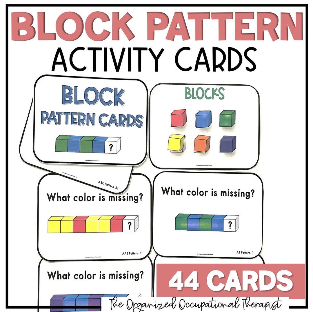 Block Pattern Activity Cards | Snap Cube Pattern Cards | Linking Cubes ...
