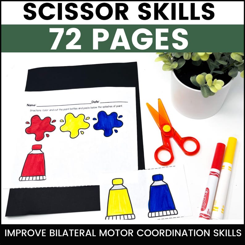 Scissor Skills | Cutting Practice Worksheets | Fine Motor Occupational ...