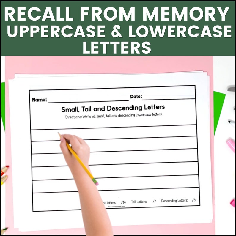 Alphabet Writing Assessment | Occupational Therapy Letter Memory Data ...