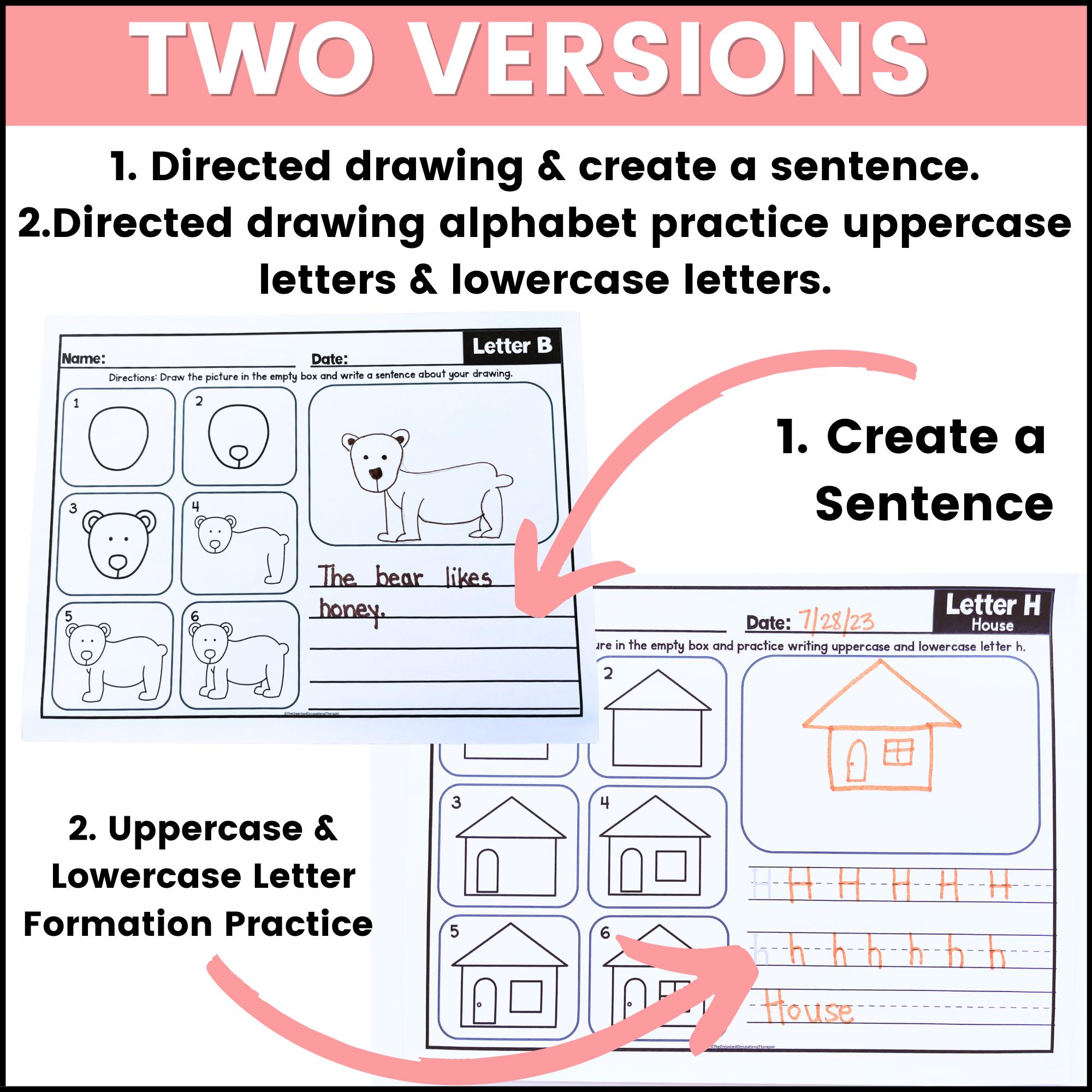Kindergarten Alphabet Directed Drawing | Handwriting & Letter Formation ...