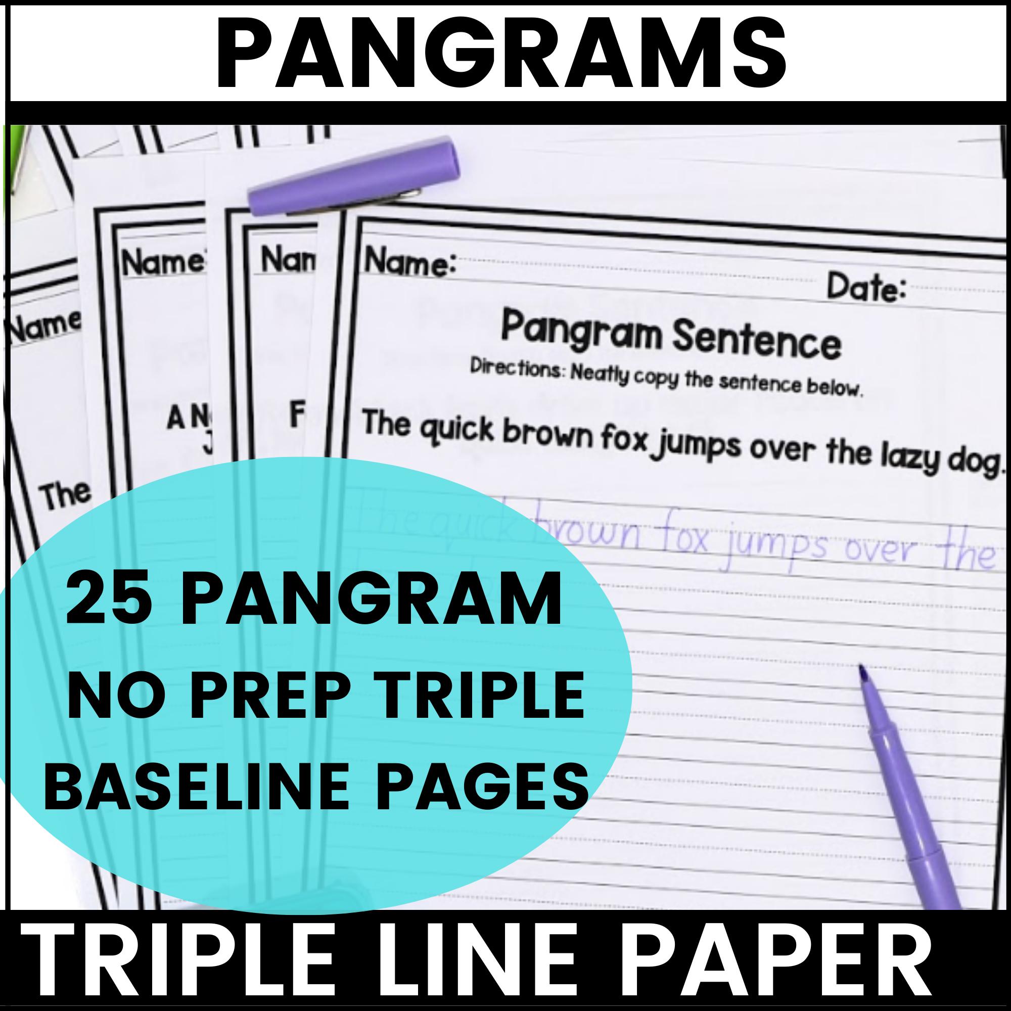 Handwriting Practice Worksheets Pangram Writing - Etsy