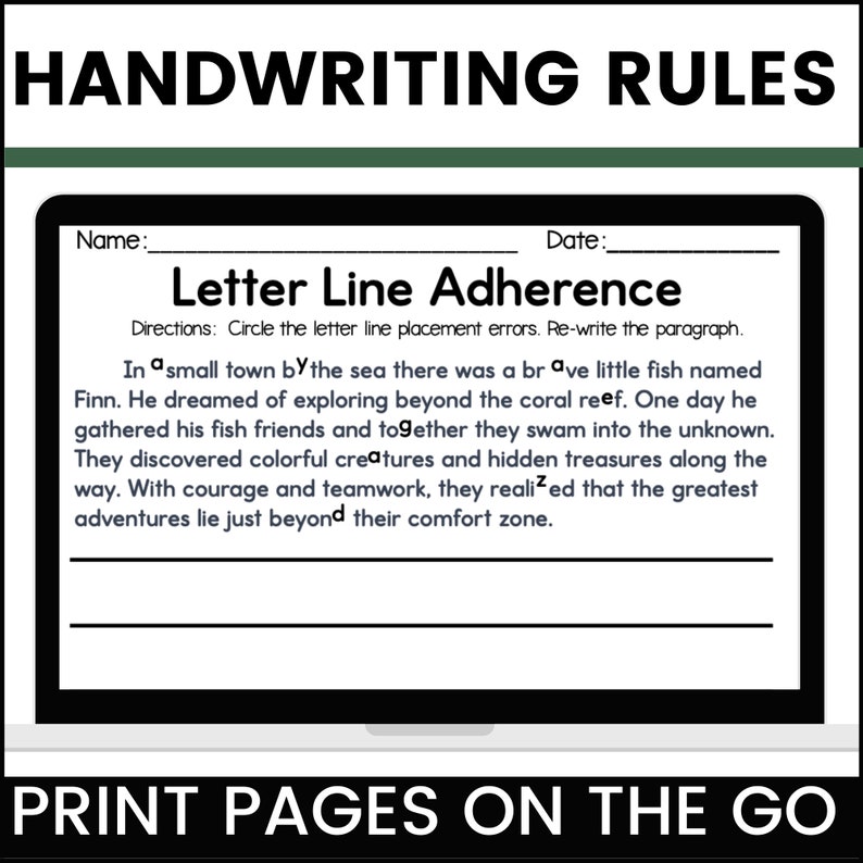 Occupational Therapy Handwriting Practice Worksheets - Etsy
