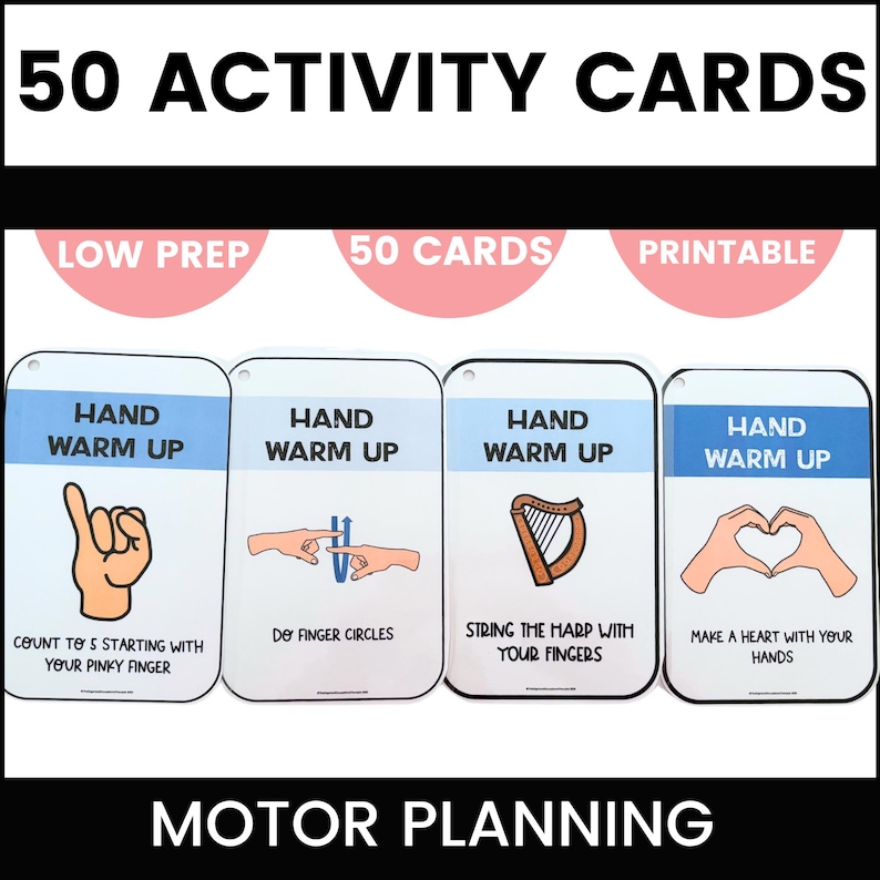 Hand Warm-up Exercise Cards | Fine Motor Skills (digital Download) - Etsy