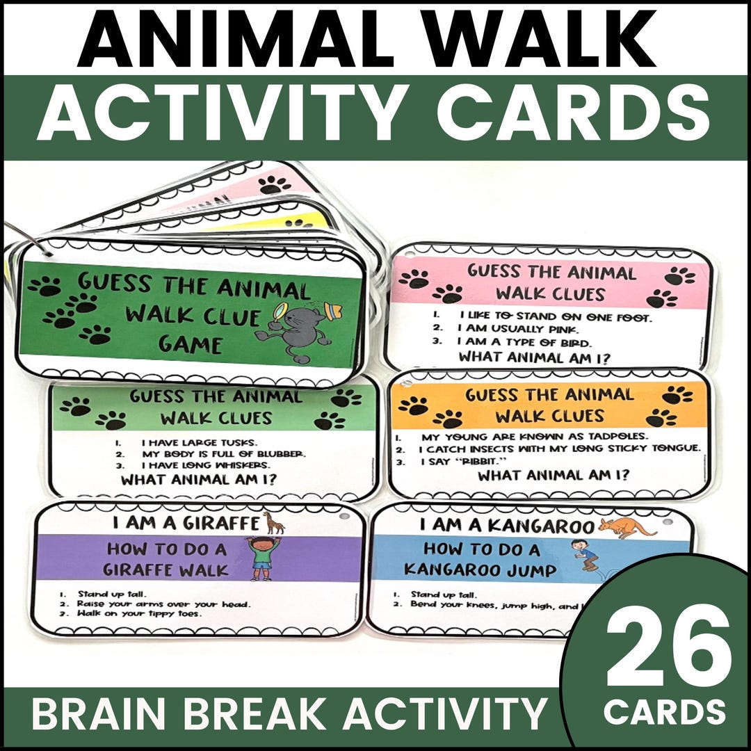 Movement Break Activity | Animal Walk Cards | Occupational Therapy ...