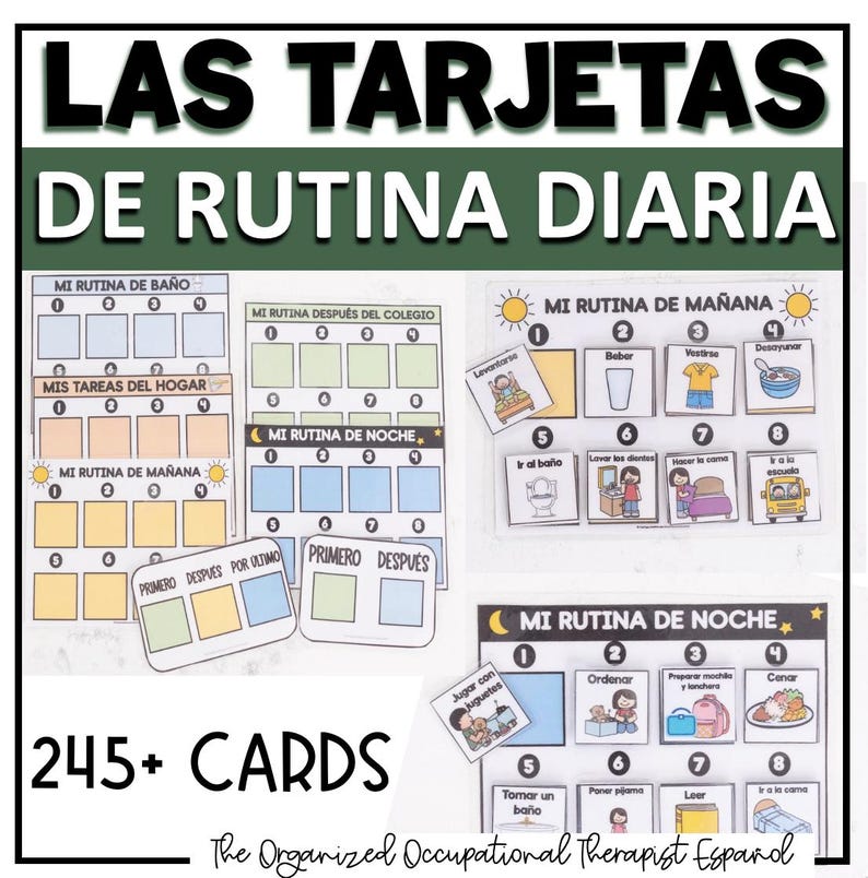 Tarjetas De Rutina Diaria Routina Para Niños Spanish Daily Routine ...