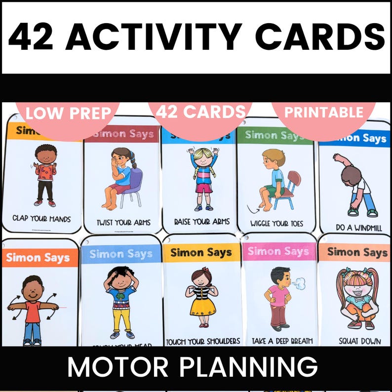 Simon Says Brain Break Activity | Movement Break Activity Cards | Gross ...
