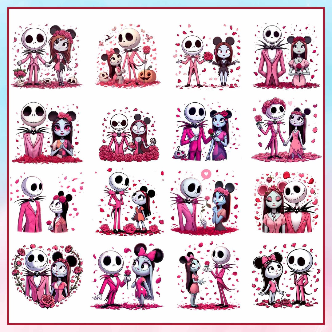Horror Couple Valentine Png, Nightmare Before Christmas Horror Couple ...