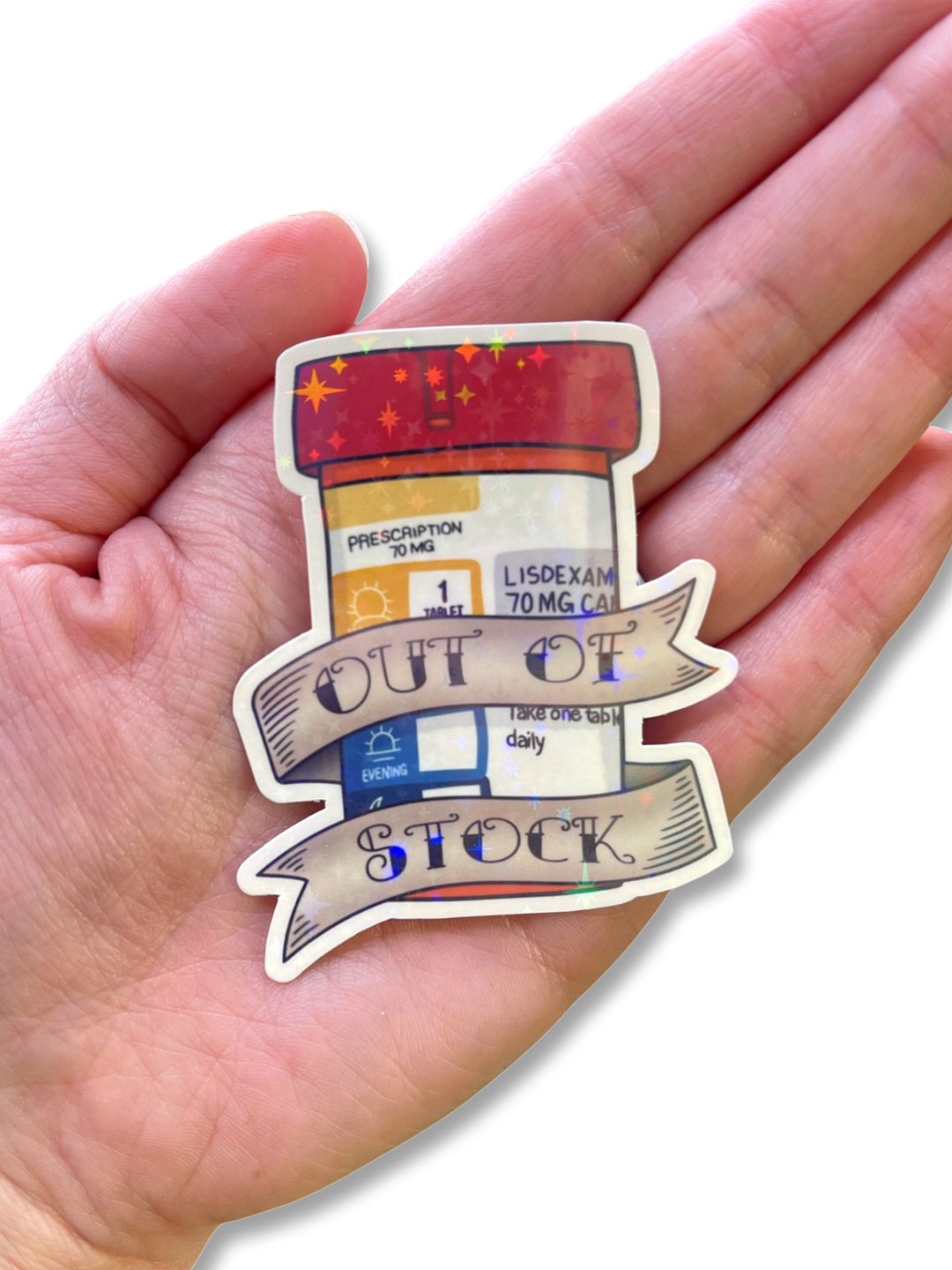 ADHD Medication Shortage Holographic Sticker, Water Resistant Decal for ...
