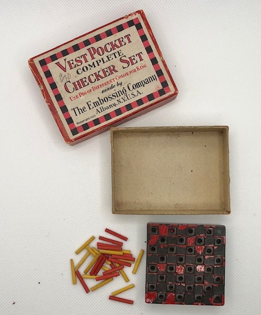Vintage Vest Pocket Checkers Set - Etsy
