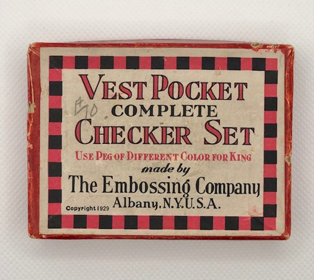 Vintage Vest Pocket Checkers Set - Etsy