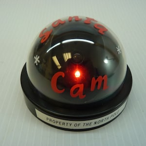 Santa Camera Cam Dome With Red LED Blinking Light Dummy Fake Pretend W ...