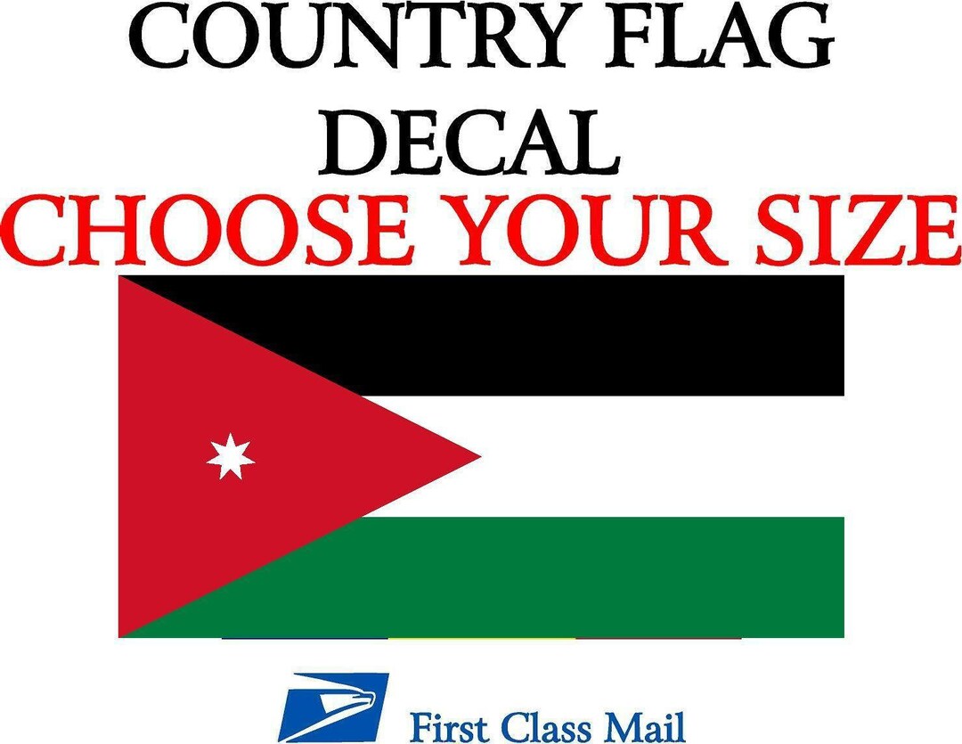 Jordanian Country Flag, Sticker, Decal, 5yr Vinyl, State Flag - Etsy