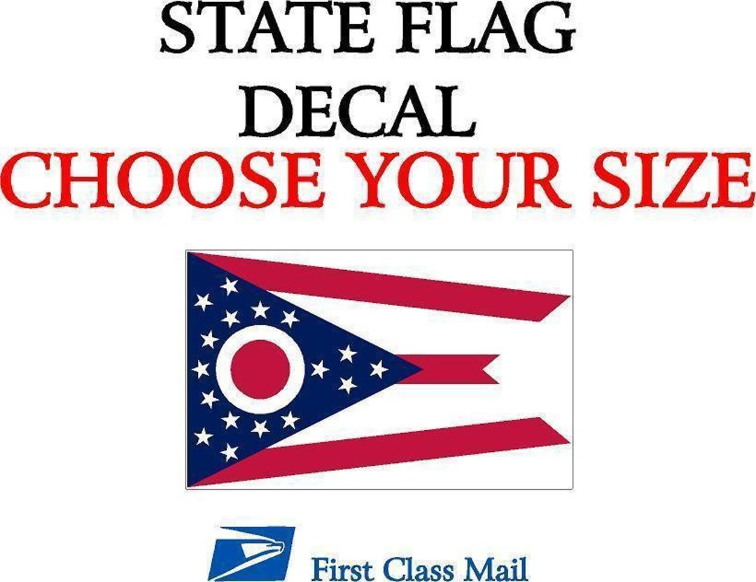 Ohio State Flag, Sticker, Decal, 5yr Vinyl State Flag of Ohio - Etsy