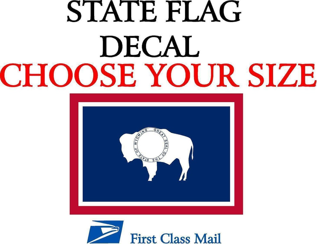 Wyoming State Flag, Sticker, Decal, 5yr Vinyl State Flag of Wyoming - Etsy