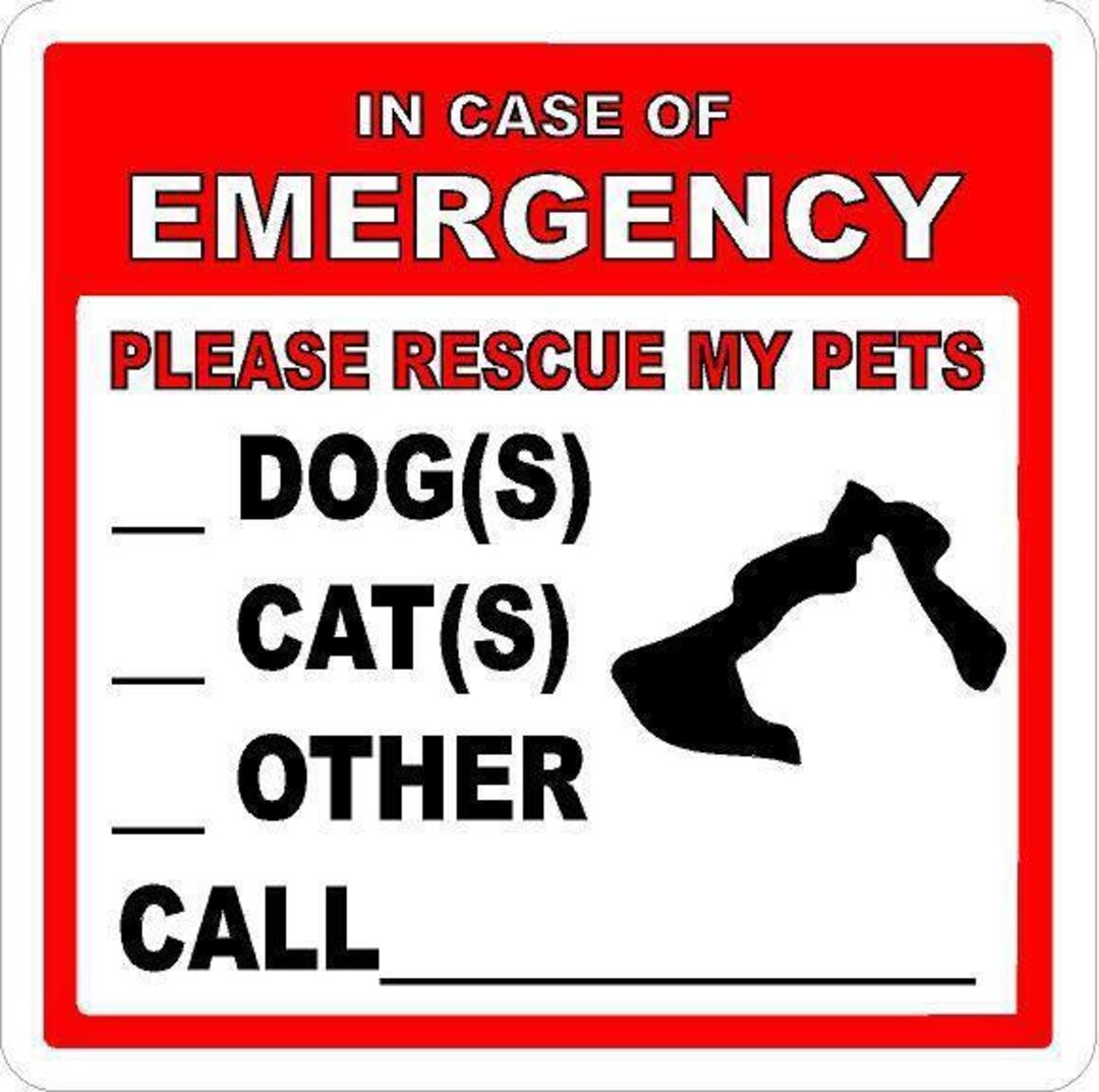 Pet Rescue Alert Decal/sticker for Window or Door - Etsy