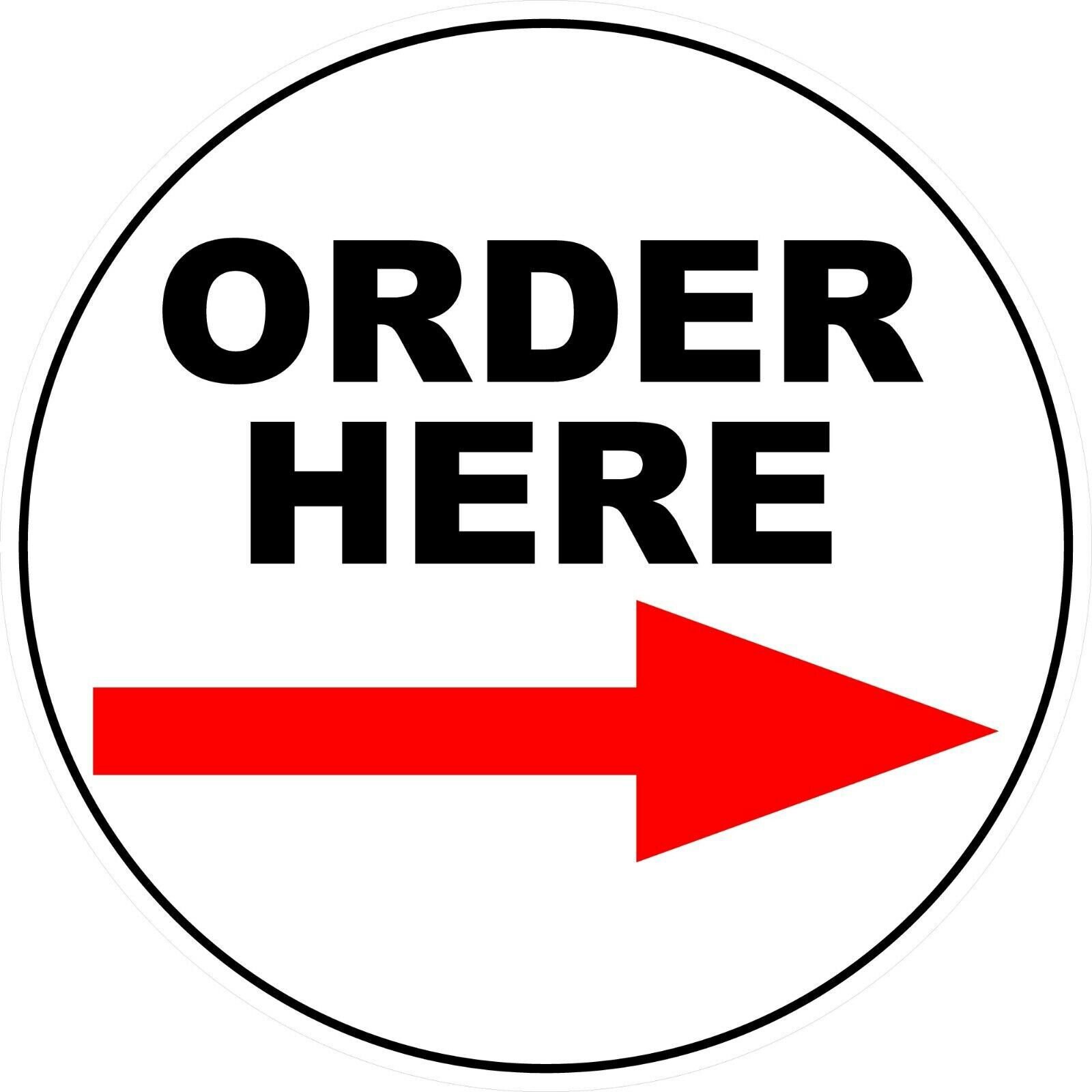 Place Order Here Sticker Vinyl Business Sticker Decal Right Left Down ...