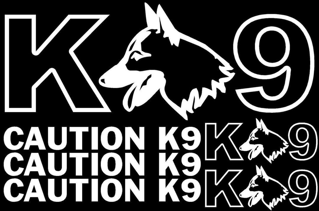 Caution K9 Unit Set Die-cut Vinyl Decal car / Truck / Window Sticker ...