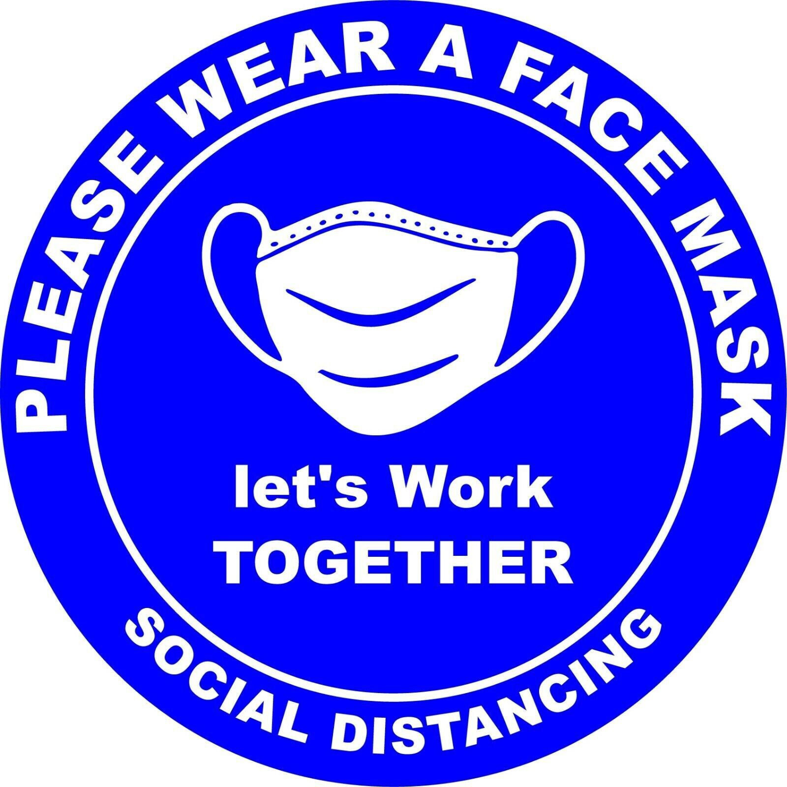 Please Wear a Face Mask Window Decal Sticker Social Distancing Choose ...