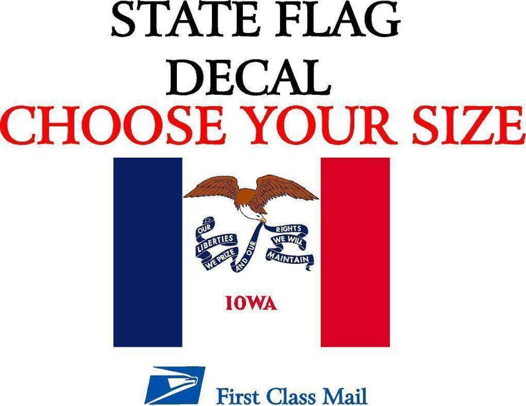 Iowa State Flag, Sticker, Decal, 5 Yr Vinyl State Flag of Iowa - Etsy