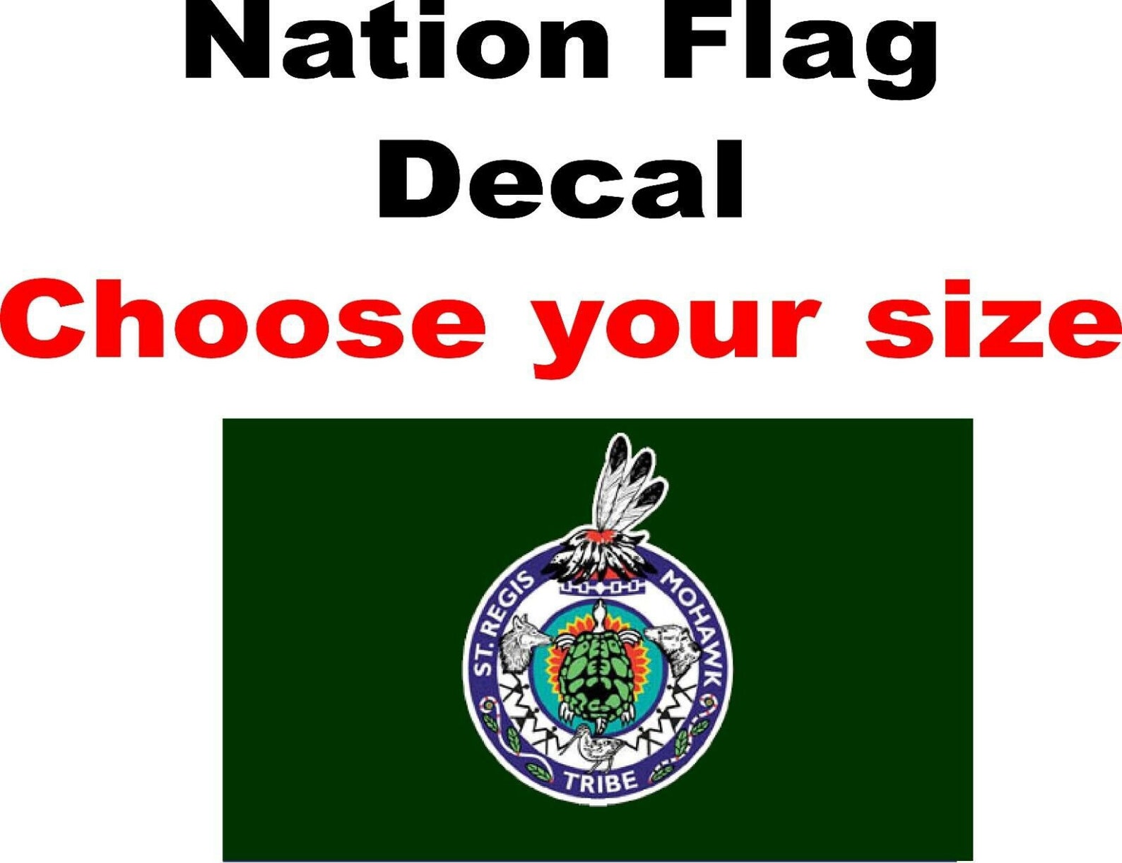 Flag of the St Regis Mohawk Tribe, STICKER, DECAL, 5YR Flag of Mohawk ...