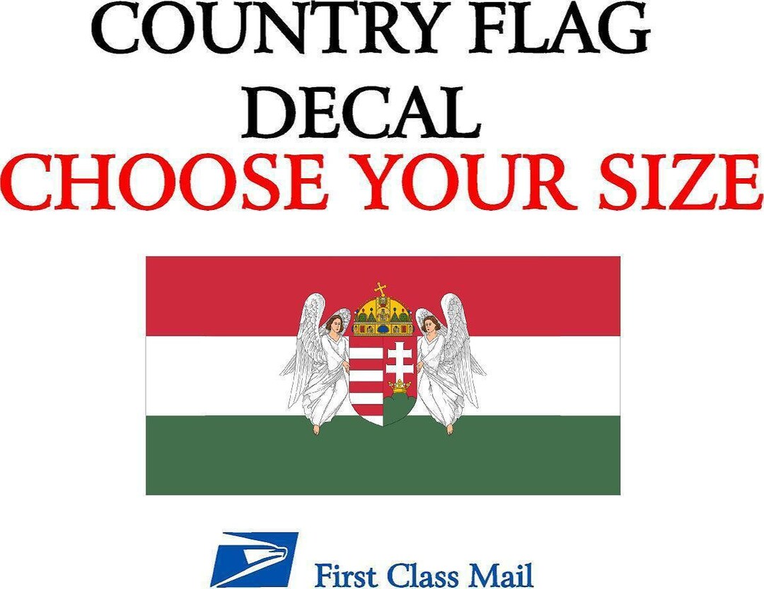 Hungarian Country Flag (1867-1918) Sticker, Decal, 5yr Country Flag of ...