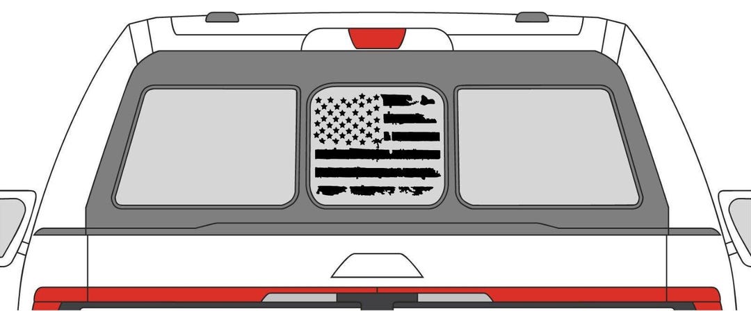Ford F150 F250 F350 Back Window Distressed American Flag Decal 2015 ...