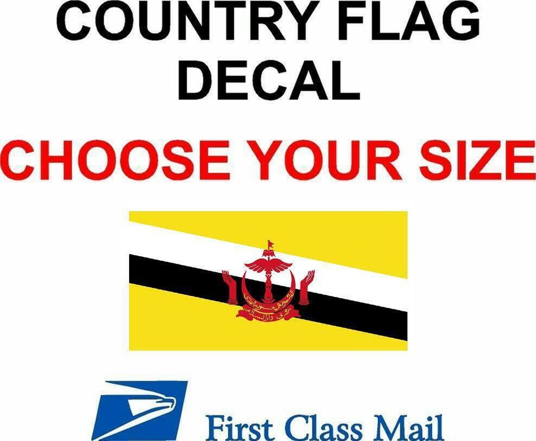 Brunei Country Flag, Sticker, Decal, 5yr Vinyl, Country Flag of Brunei ...