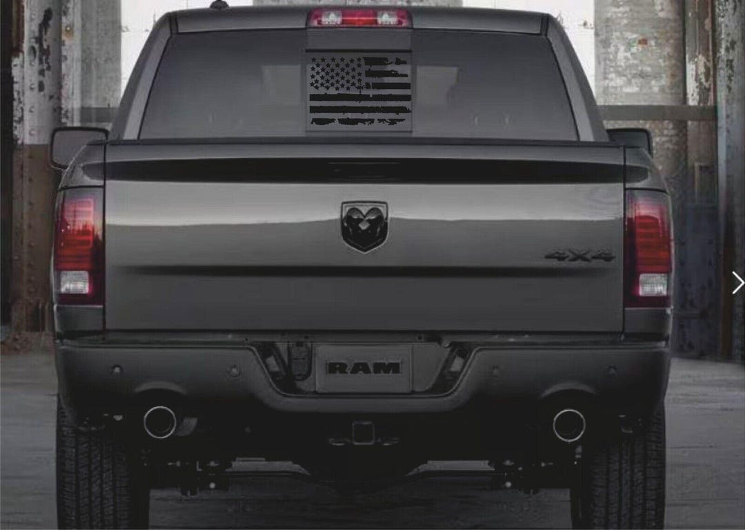 Dodge RAM Back Window Distressed American Flag Decal 2009-2018 - Etsy