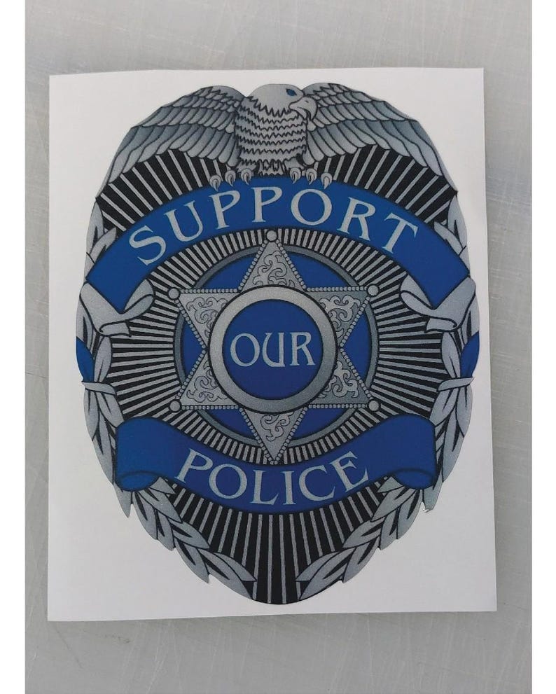 Support Our Police Vinyl Decal Police Badge REFLECTIVE - Etsy