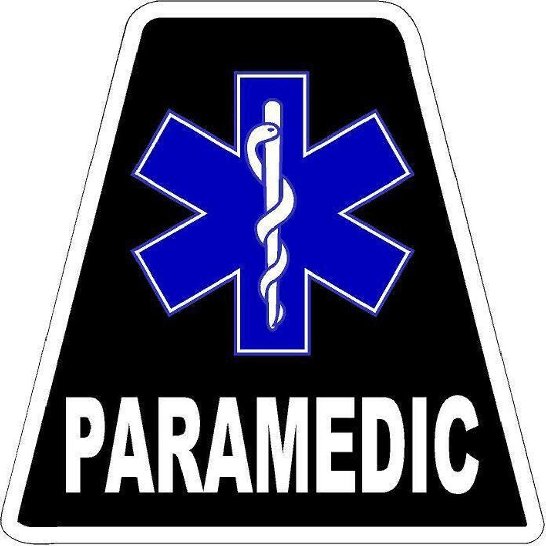Black Paramedic Helmet Tets Tetrahedrons Helmet Sticker Emt Reflective ...