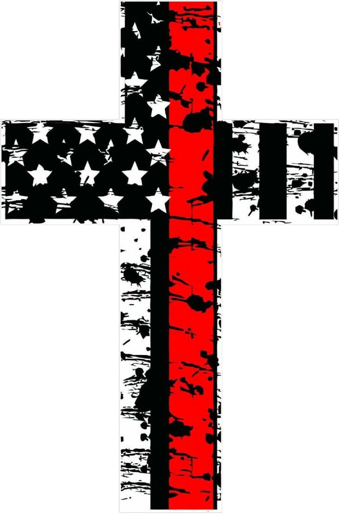 Thin Red Line Cross - Police and Fire Vinyl Decal REFLECTIVE - Etsy