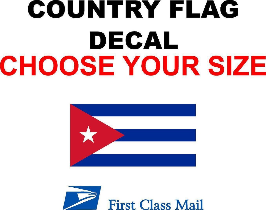Cuba Country Flag, Sticker, Decal, 5yr Vinyl, Country Flag of Cuba - Etsy