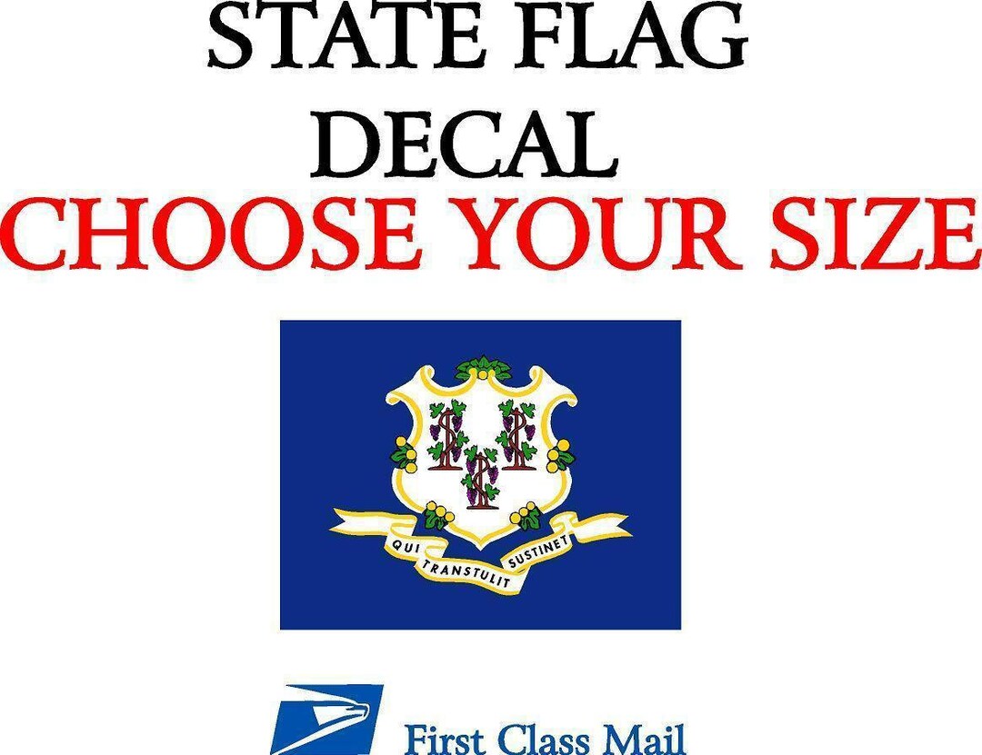 Connecticut State Flag, Sticker, Decal, State Flag of Connecticut 5 Yr ...