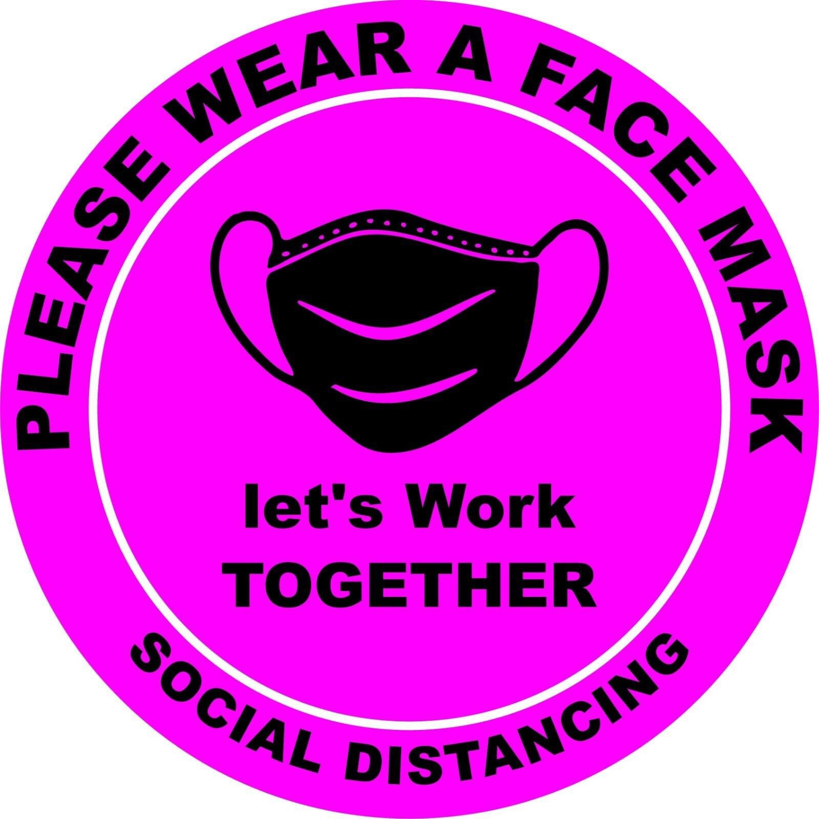 Please Wear a Face Mask Window Decal Sticker Social Distancing Choose ...