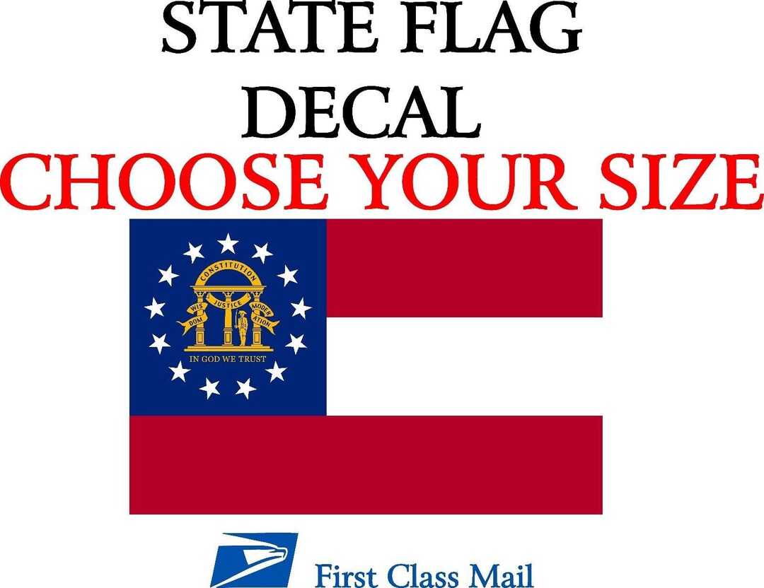 Georgia State Flag, Sticker, Decal, State Flag Og Georgia 5 Yr Vinyl - Etsy