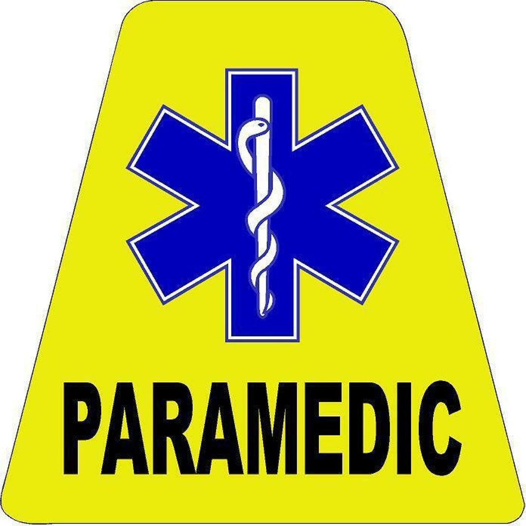 Yellow Paramedic Helmet Tets Tetrahedrons Helmet Sticker Emt Reflective ...