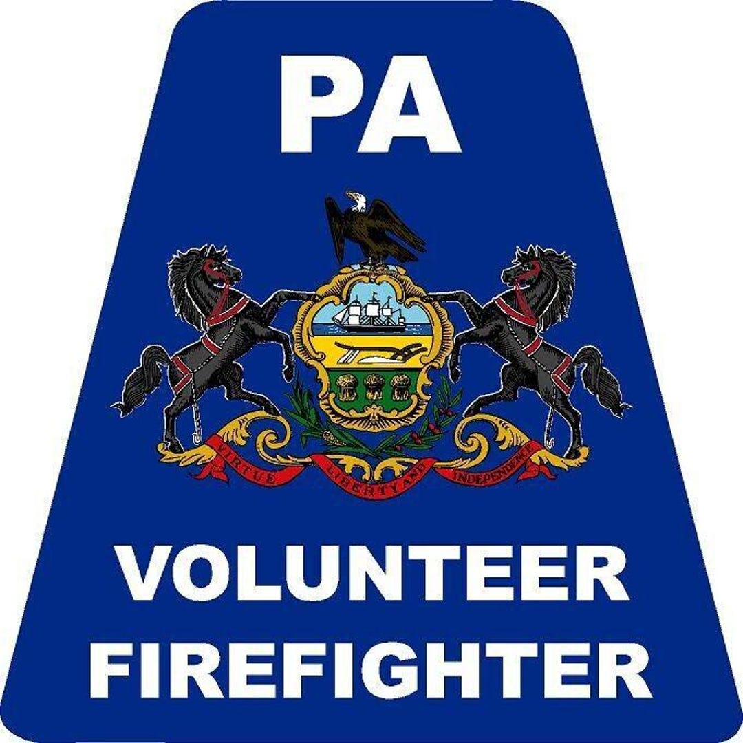 Pa Volunteer Firefighter Helmet Tets Tetrahedrons Helmet Sticker ...