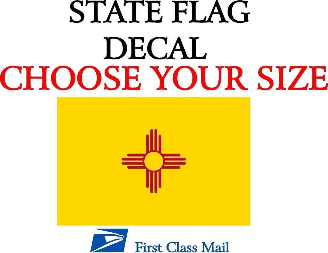New Mexico State Flag, Sticker, Decal, 5yr Vinyl State Flag of New ...