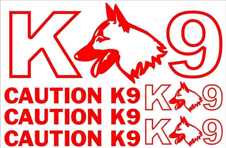 Caution K9 Unit Set - Die-cut Vinyl Decal -car / Truck / Window Sticker Kit - K1 - Etsy Australia