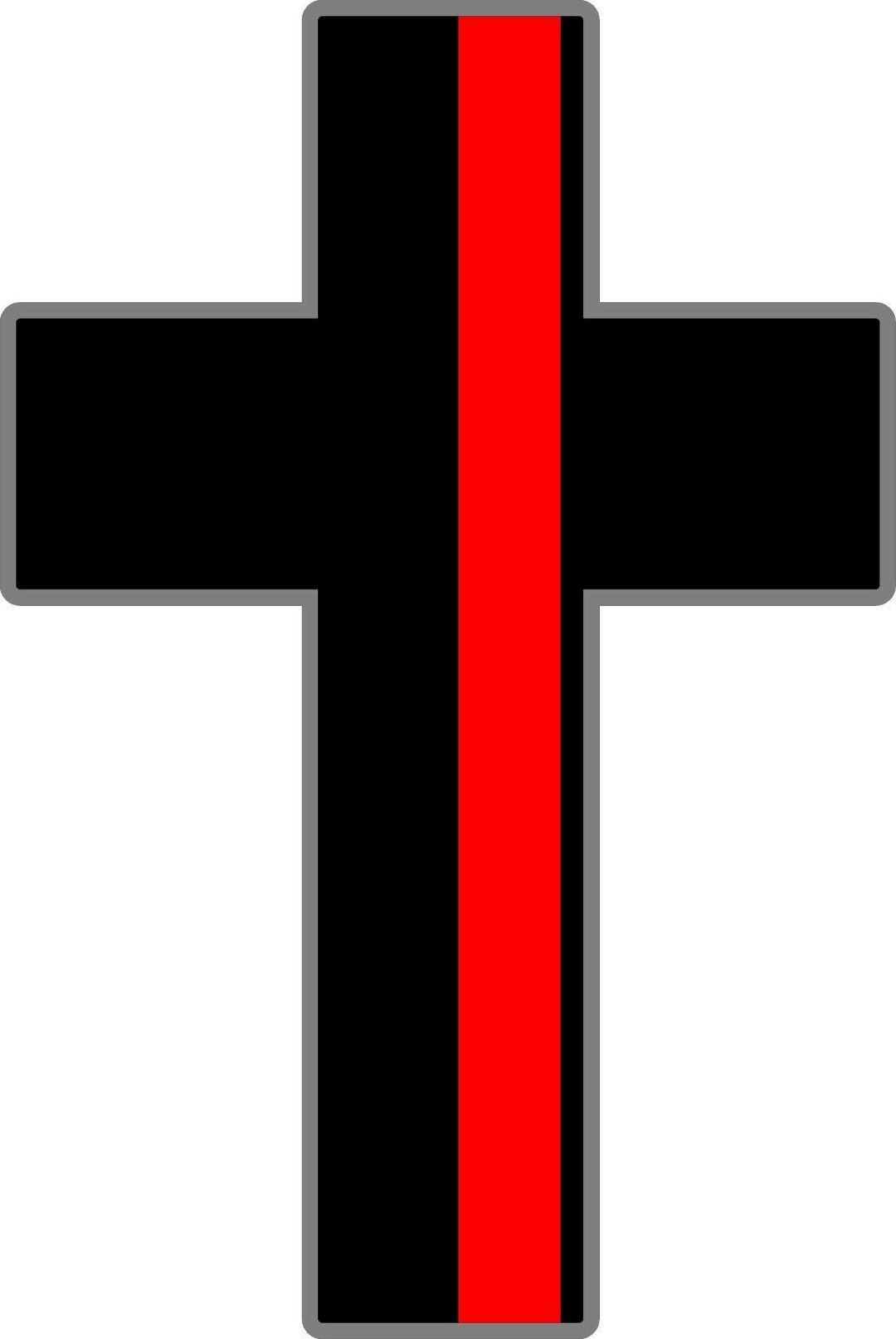Thin Red Line Cross Vinyl Decal - Etsy